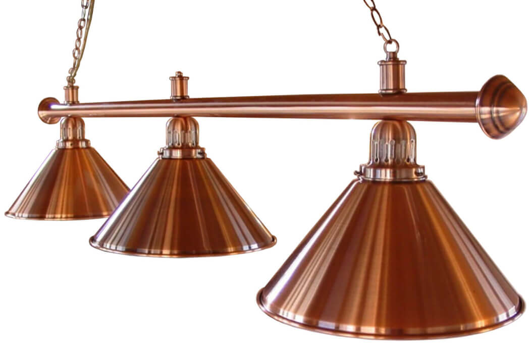 Brushed Copper Pool Table Light Bar | Liberty Games