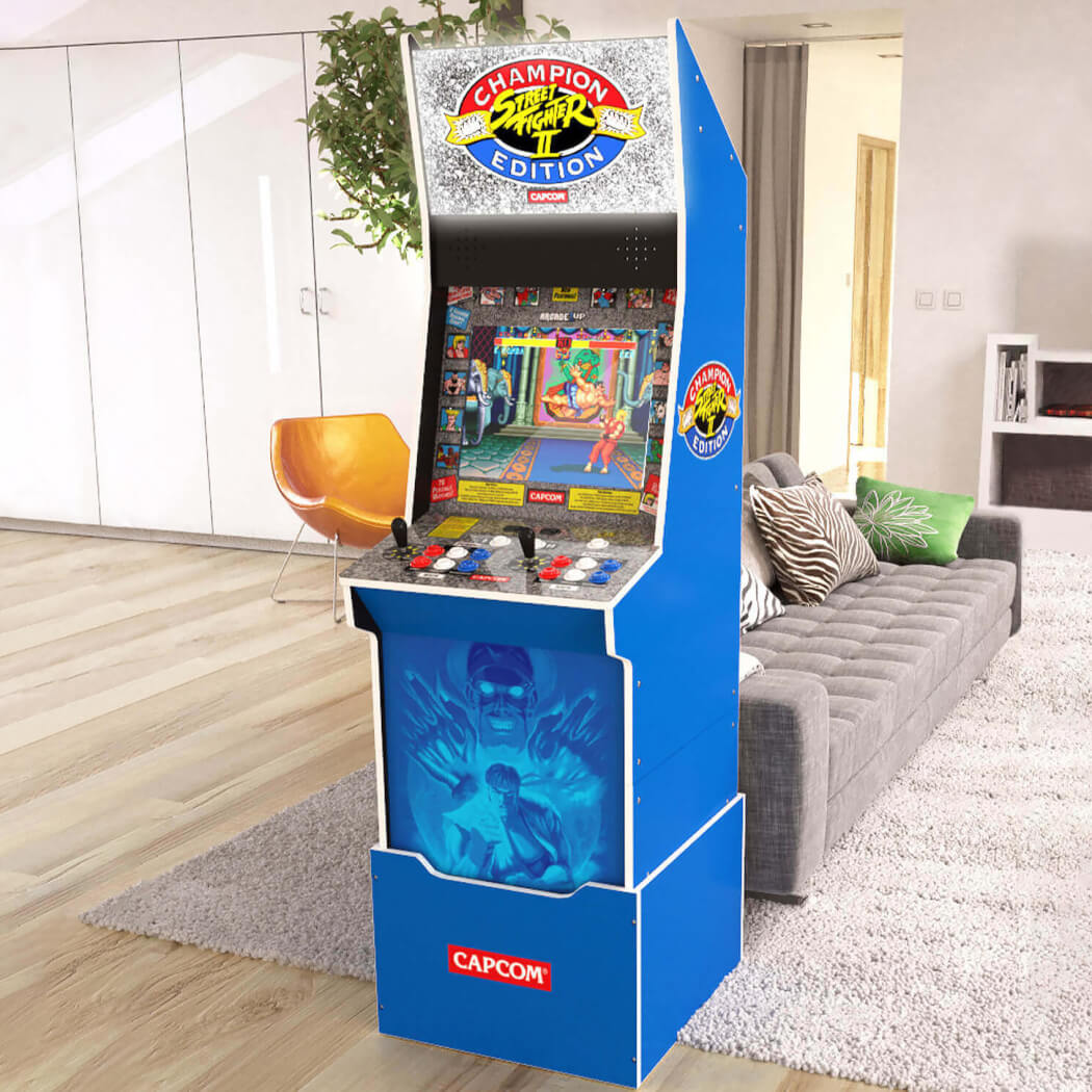 Arcade1Up Street Fighter II™ Big Blue Arcade inc. Stool & Riser