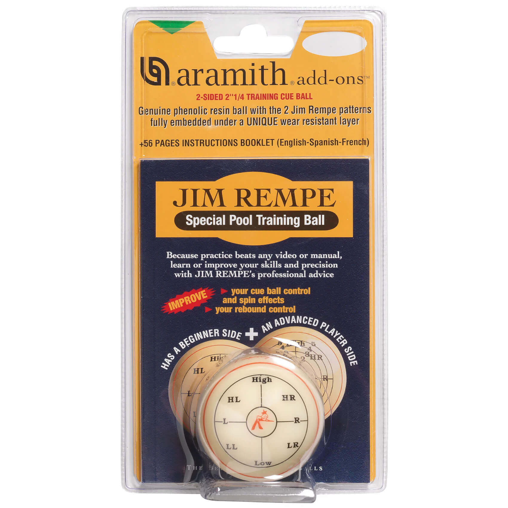 Jim Rempe Training Cue Ball 2 1/4" 57.2mm by Aramith | Liberty Games