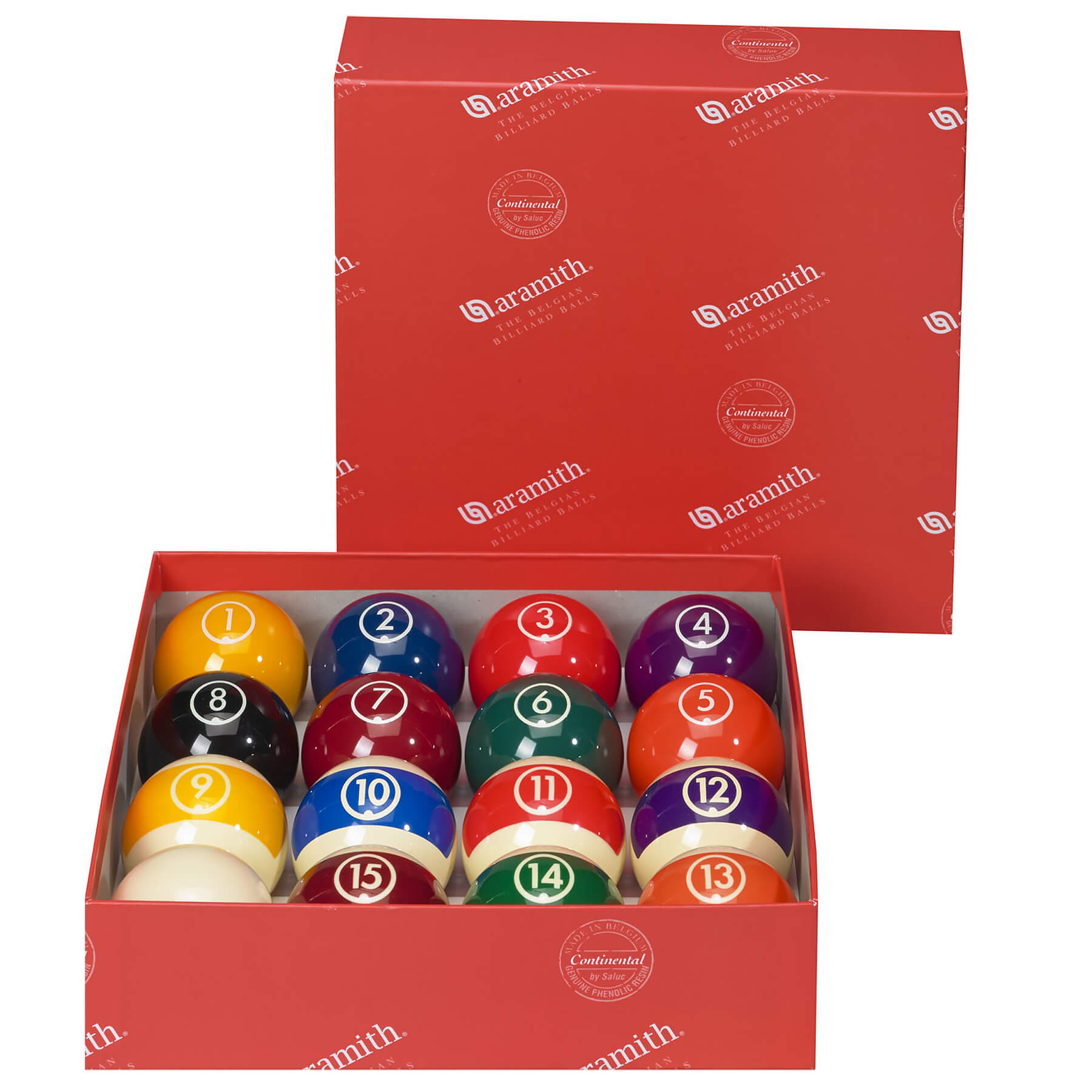 Aramith Continental 2 1/4" 57.2mm Spots n Stripes Pool Ball Set