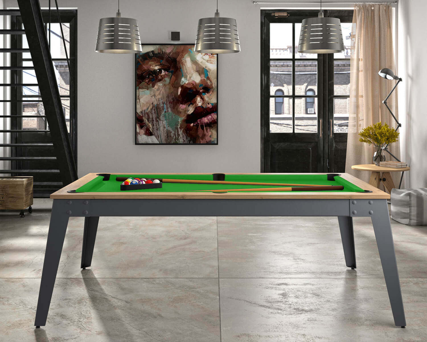 The Steel 6ft Slate Bed American Pool Table | Liberty Games