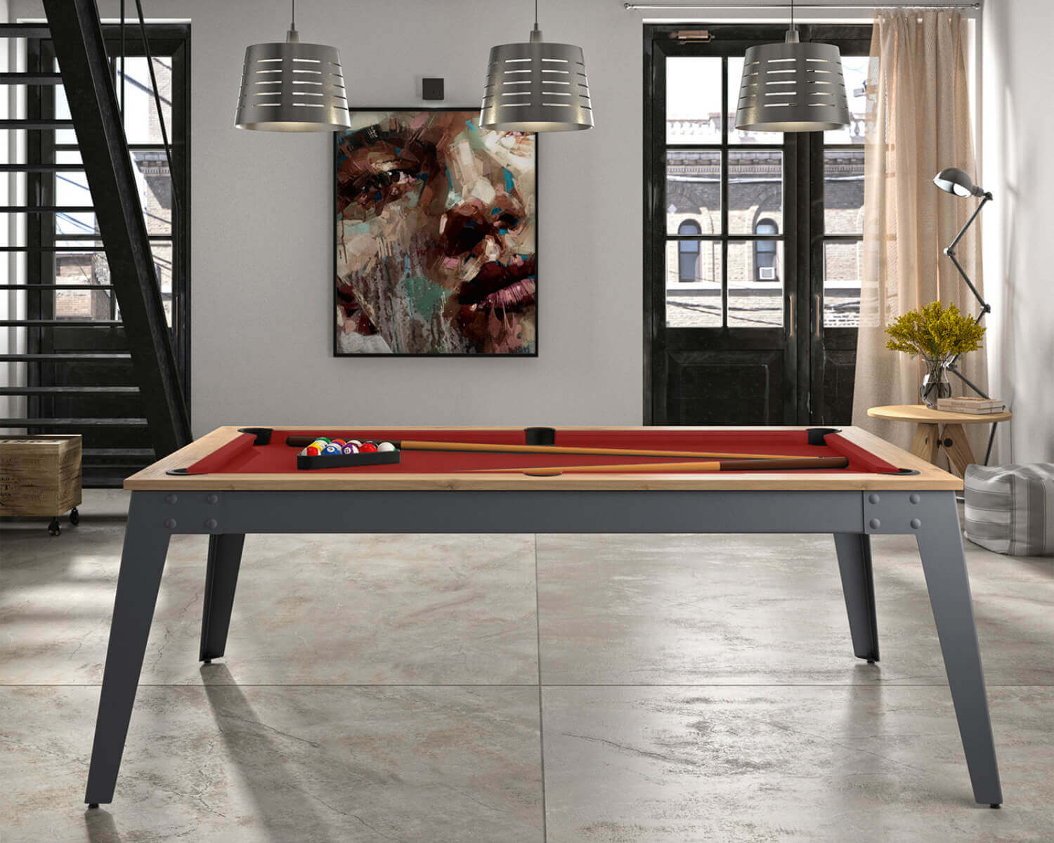 The Steel 6ft Slate Bed American Pool Table | Liberty Games