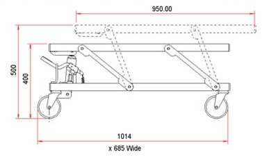 Hydraulic Pedal Lift Pool Trolley (P7501) | Liberty Games