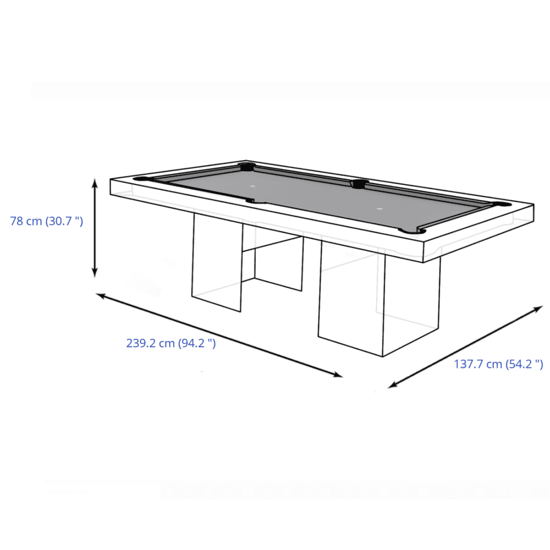 Shadow 7ft American Slate Bed Outdoor/Indoor Glass Pool Table