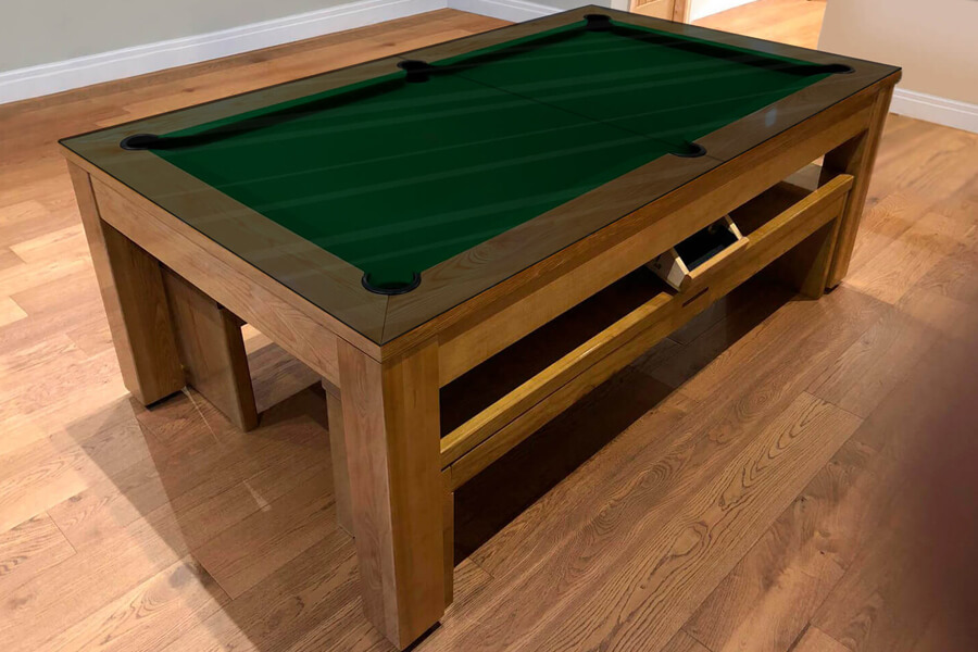 The Precision 7ft Solid Oak Slate Bed Pool Dining Table