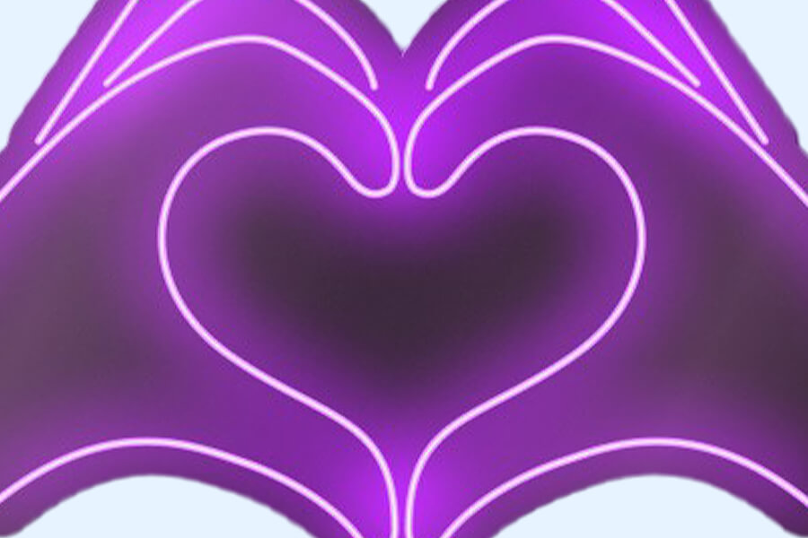 Hands & Heart LED Neon Sign | Liberty Games