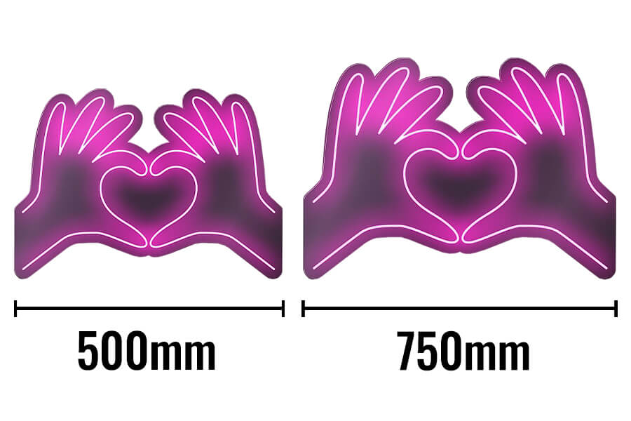 Fingers & Heart LED Neon Sign | Liberty Games