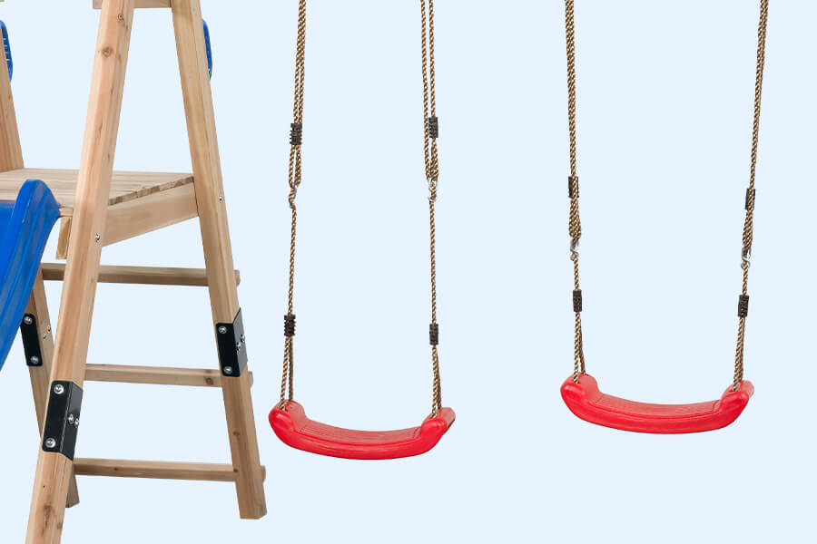 Ava Wooden Tower With Swings & Slide by Swing King | Liberty Games