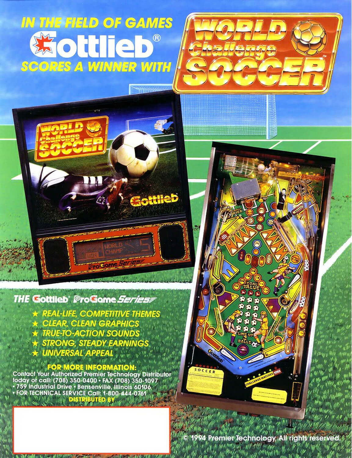 World Challenge Soccer Pinball Machine For Sale | Liberty Games