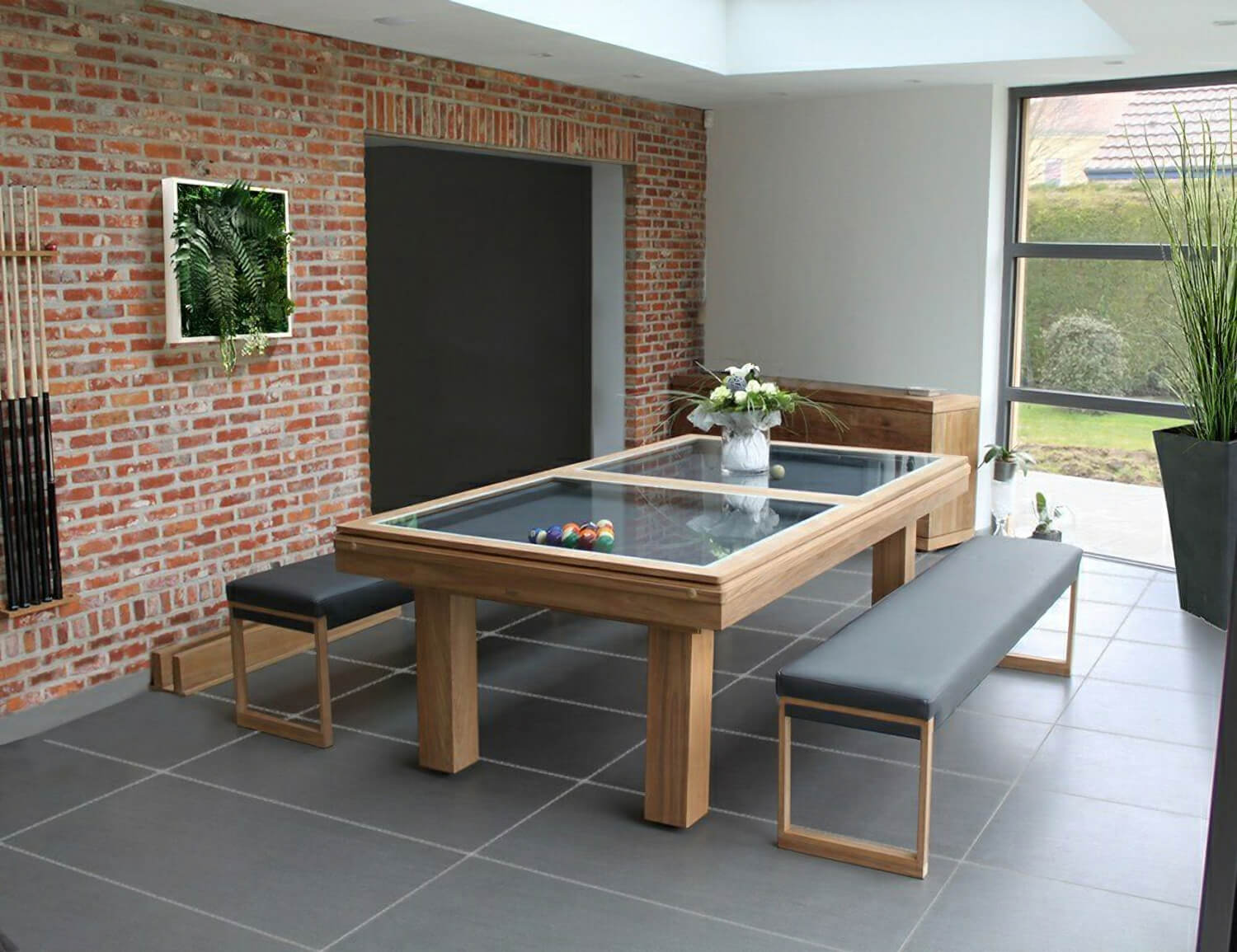 Billard Toulet Outdoor Teck Snooker Table - 9 ft, 10 ft