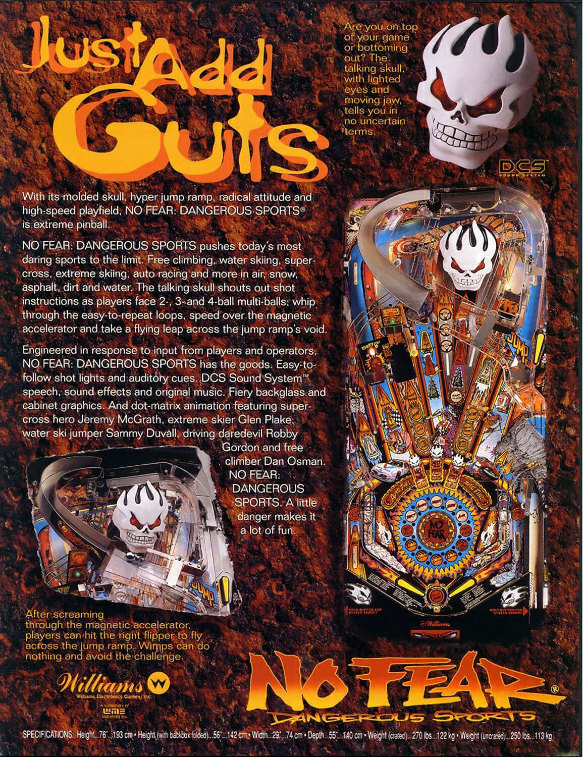 No Fear: Dangerous Sports Pinball Machine For Sale | Liberty Games