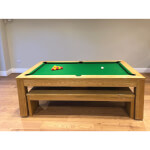 The Precision 7ft Solid Oak Slate Bed Pool Dining Table