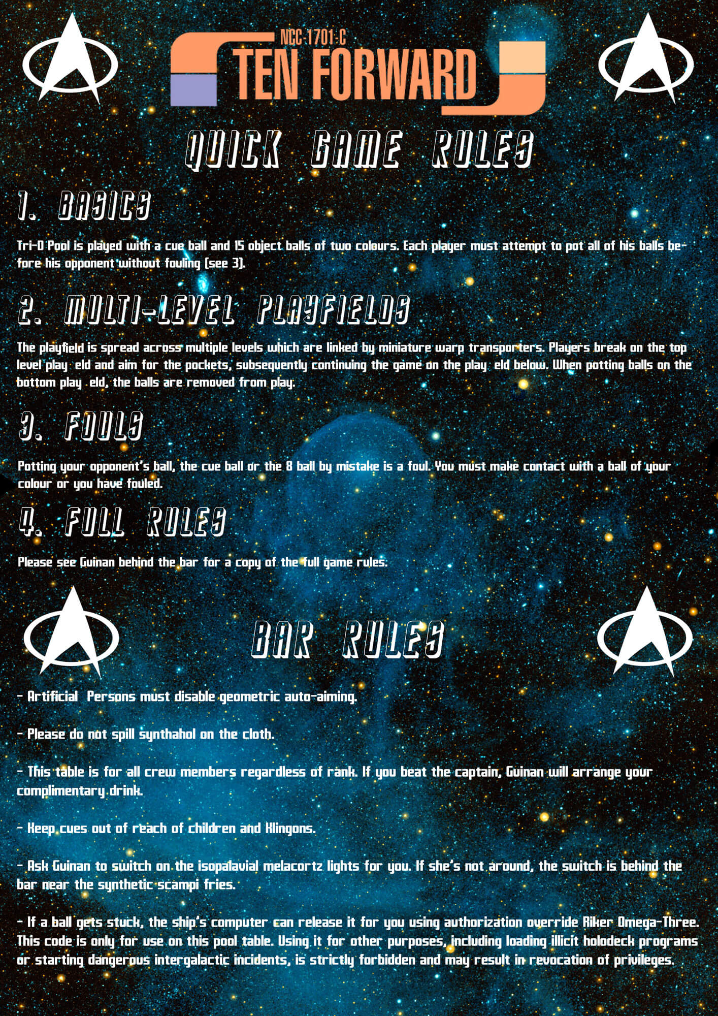 Star Trek Tri-Dimensional Pool Table | Liberty Games