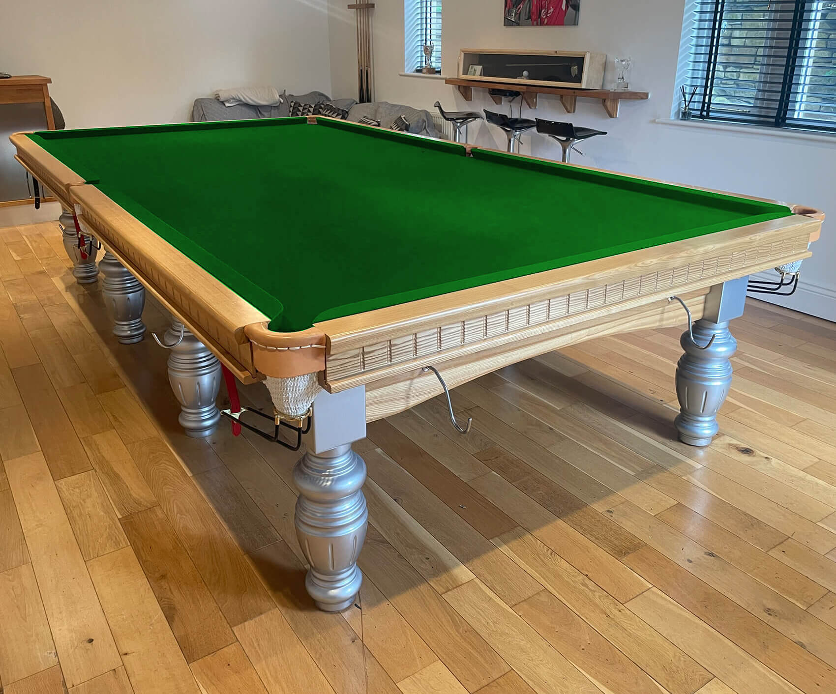 Refurbished 12ft Elite Turned Leg Slate Bed Snooker Table