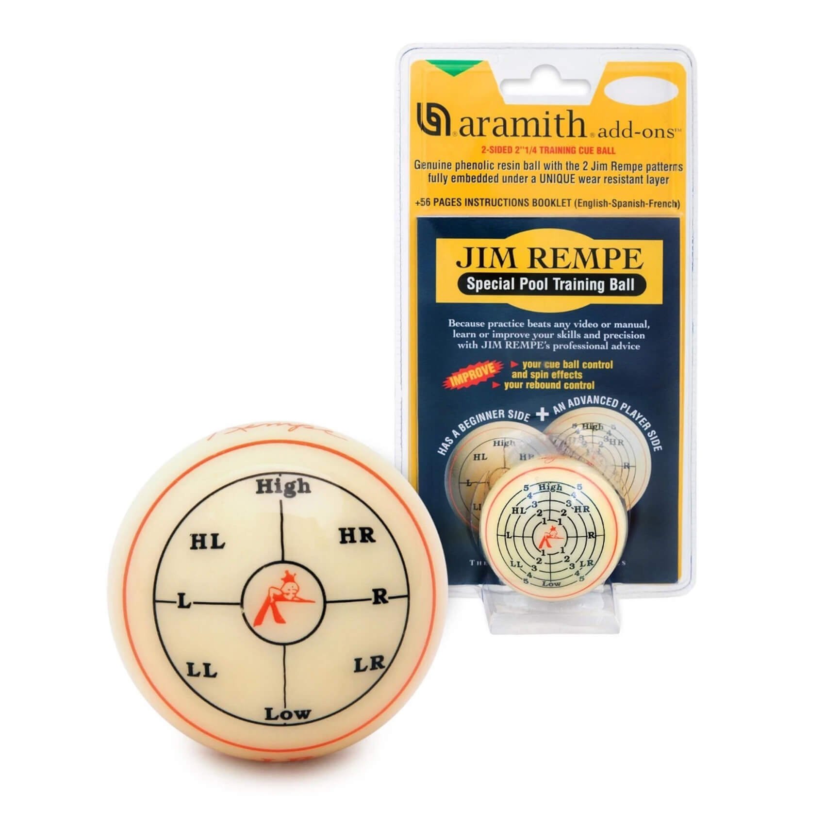 Jim Rempe Training Cue Ball 2 1/4" 57.2mm by Aramith | Liberty Games